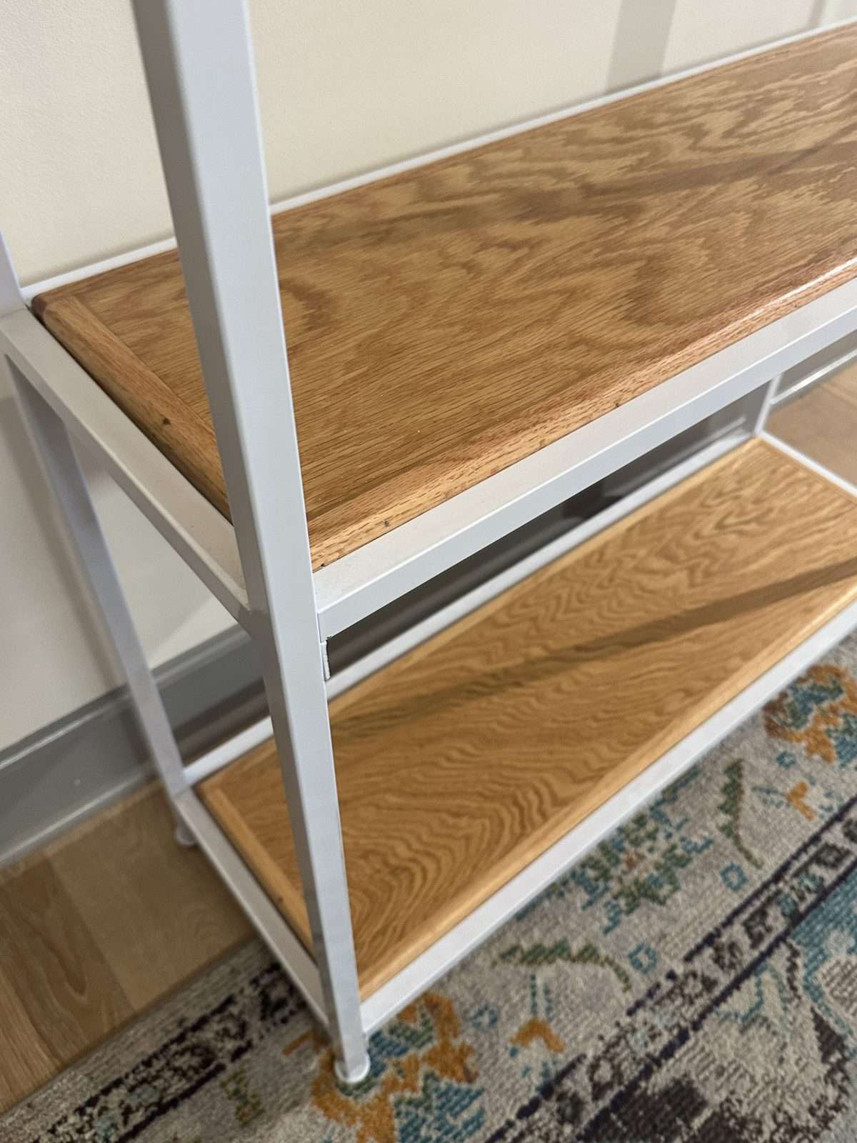 4-Tier White & Oak Shelf Rental | Rochester, NY | Buffalo, NY